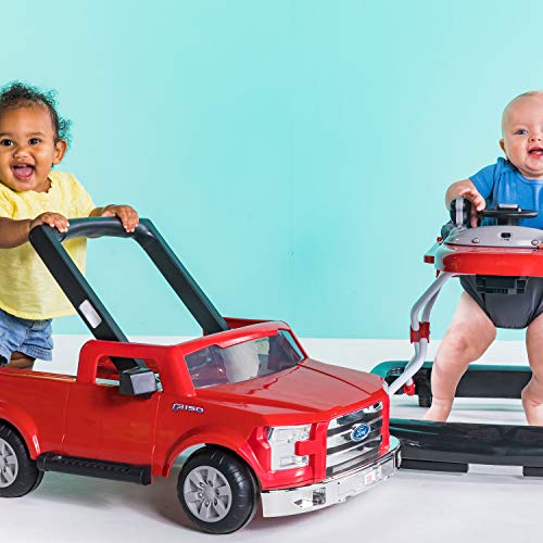 Bright Starts Ford F-150 Ways to Play 4-in-1 Baby Activity Push Walker, Red, Age 6 Months+