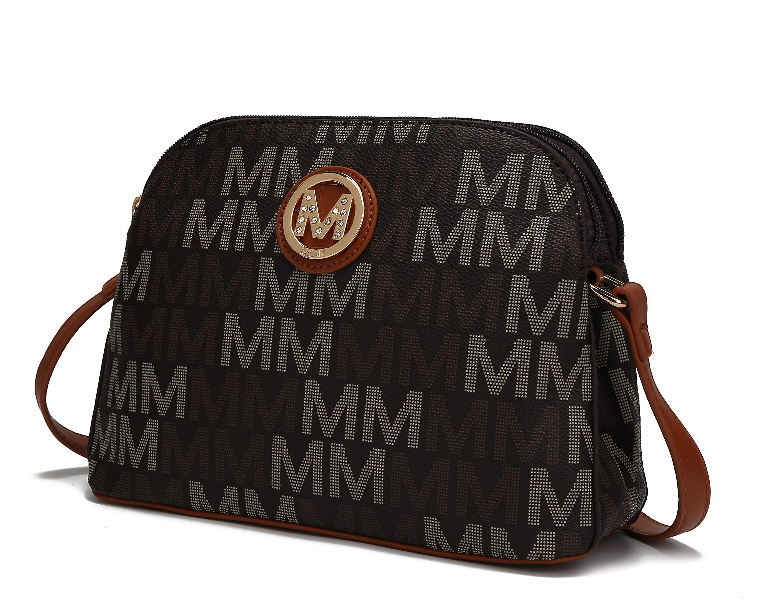 MKF Crossbody bag for women - Removable Adjustable Strap - Vegan leather Crossover Designer messenger Purse Brown