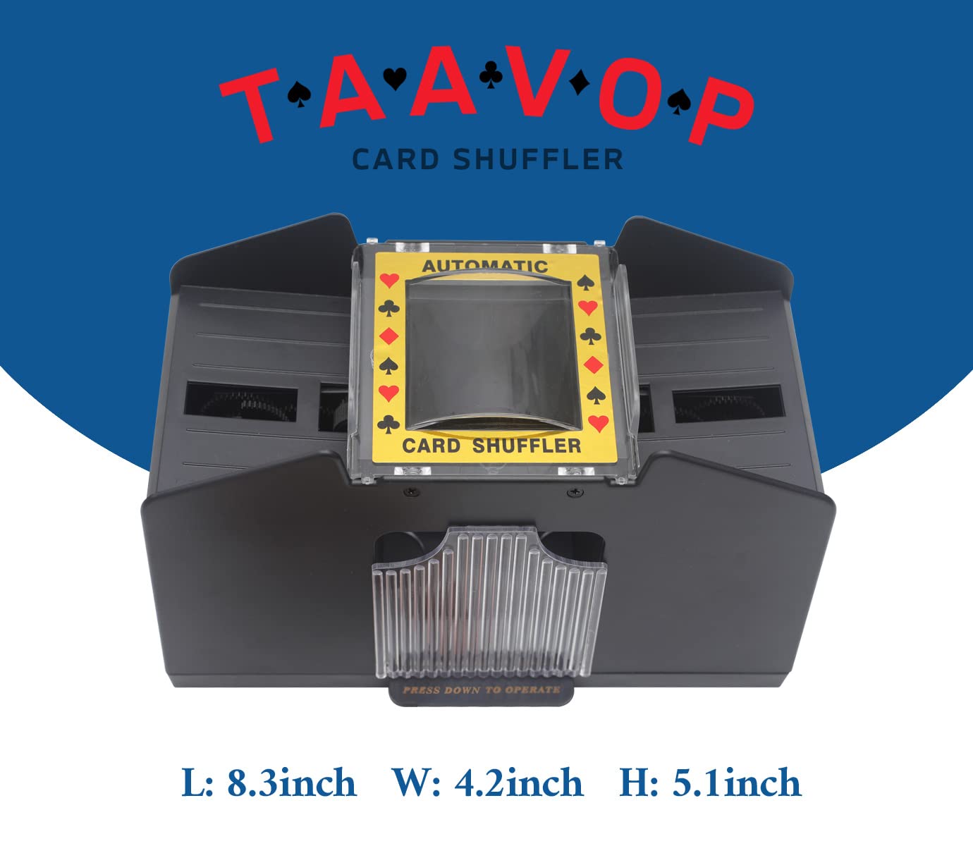 TAAVOP Card Shuffler 2-4 Deck Automatic, Battery-Operated Electric Card Shuffler Machine for UNO/Poker/Playing Card