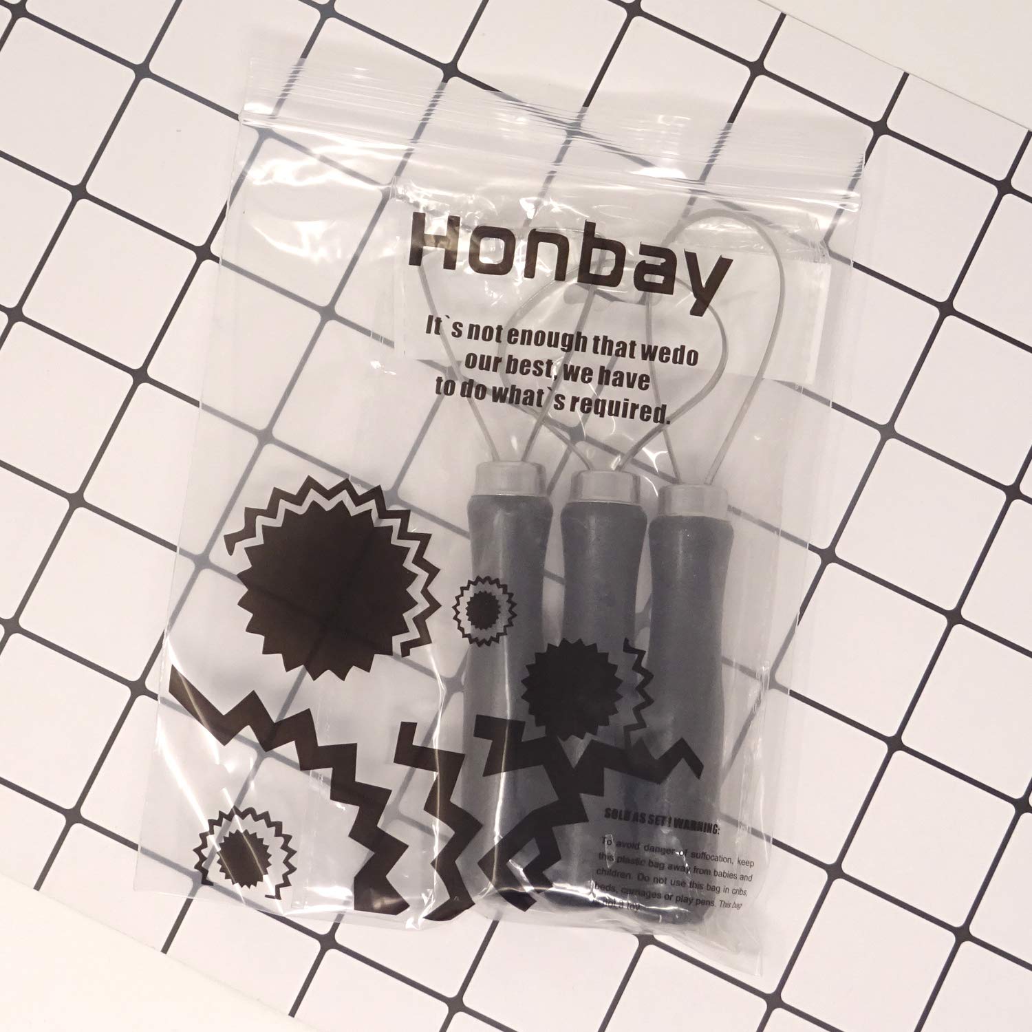 Honbay 3-Piece Clay Sculpture Tools Big Loop Scraper Knife with Sawtooth