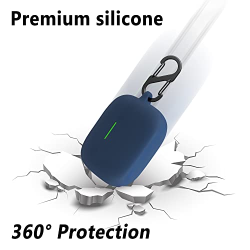Geiomoo Silicone Case Compatible with Sony LinkBuds S, Protective Cover with Carabiner (Navy Blue)