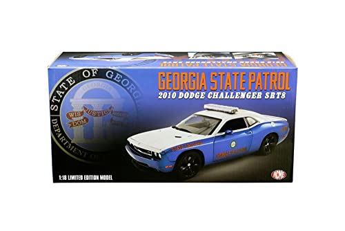 ModelToyCars 2010 Dodge Challenger SRT8, Blue and White - Acme A1806018 - 1/18 Scale Diecast Model Toy Car