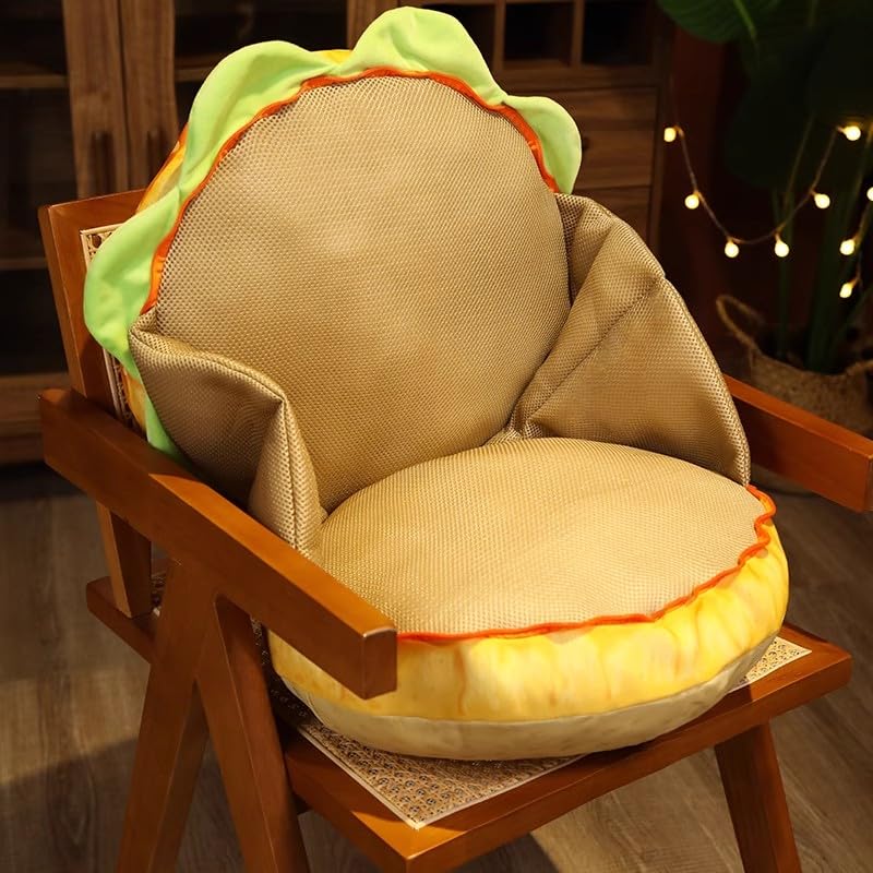 EASE 16" Large 3D Simulation Hamburger Plush Throw Pillow Sofa Cushion, Funny Food Stuffed Cheeseburge Sandwich Plushie Toy Burger Plush Home Decorative Seating Cushions