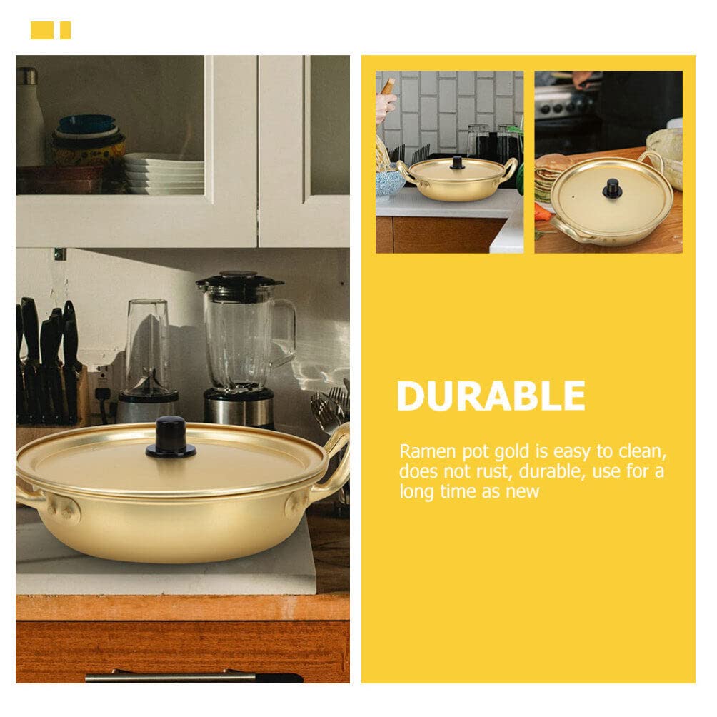 Korean Ramen Pot Noodle Cooker Lid Fast Heating Double Handle Instant Noodles Pasta Cookware