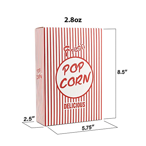 MT Products Popcorn Boxes for Party - 2.8 oz. (Pack of 50) - #4 Popcorn Buckets With Close Top - Great for Movie Theater, Circuses, and Stadium