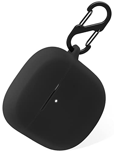 Geiomoo Silicone Case Compatible with Bose QuietComfort Earbuds II, Protective Cover with Carabiner (Black)
