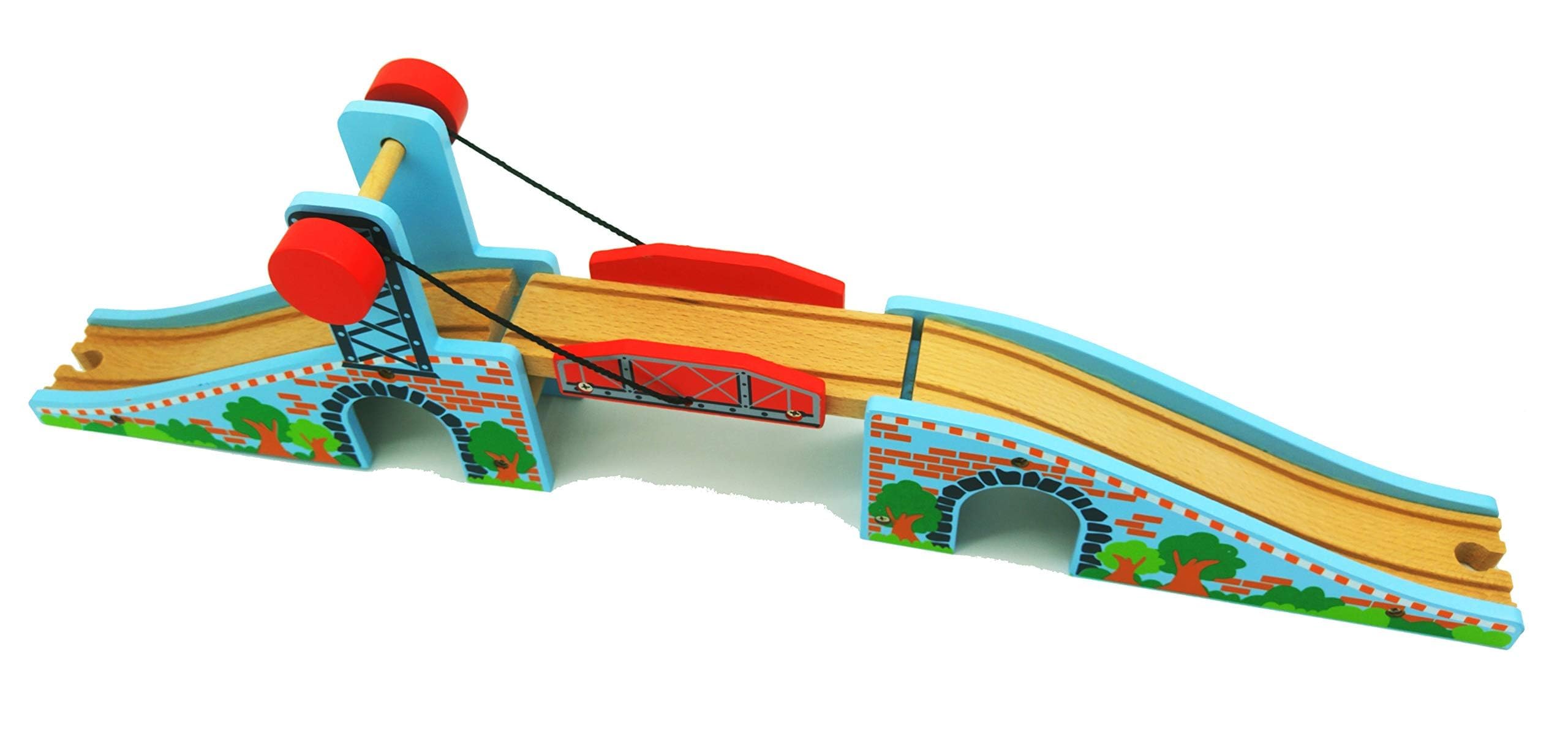 Z MAYABBO Wooden Train Tracks Accessories Wood Train Lifting Bridge for Railroad Tracks fits for All Railway Tracks