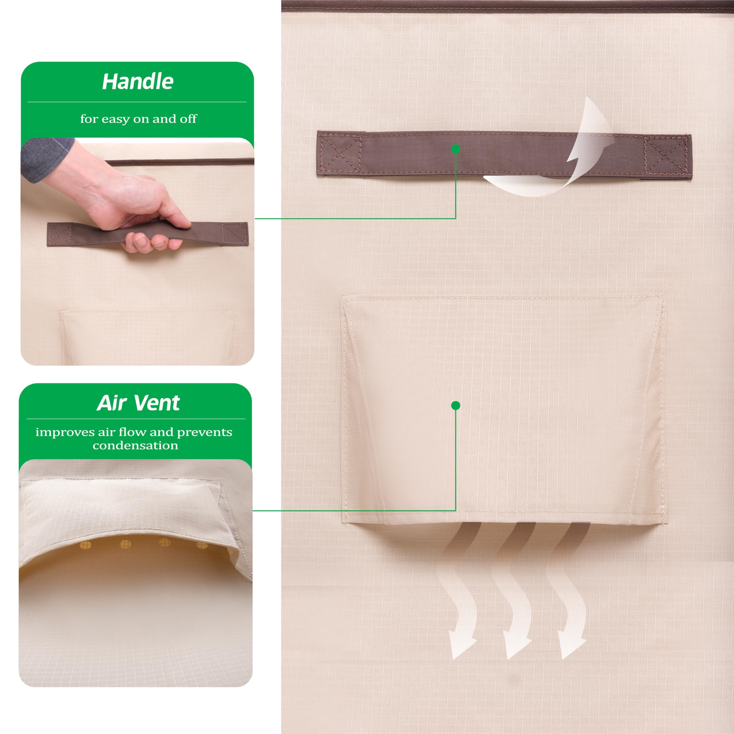 F&J Outdoors Patio Furniture Covers Waterproof Anti-UV Rip-stop Fabric Extra Large Outdoor Furniture Covers, 130" Dia