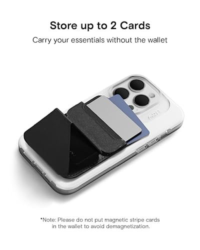 MOFT MagSafe Wallet Stand for iPhone 14/13/12 Series MagSafe Compatible Phone Stand with 3 Viewing Angles (Night Black)