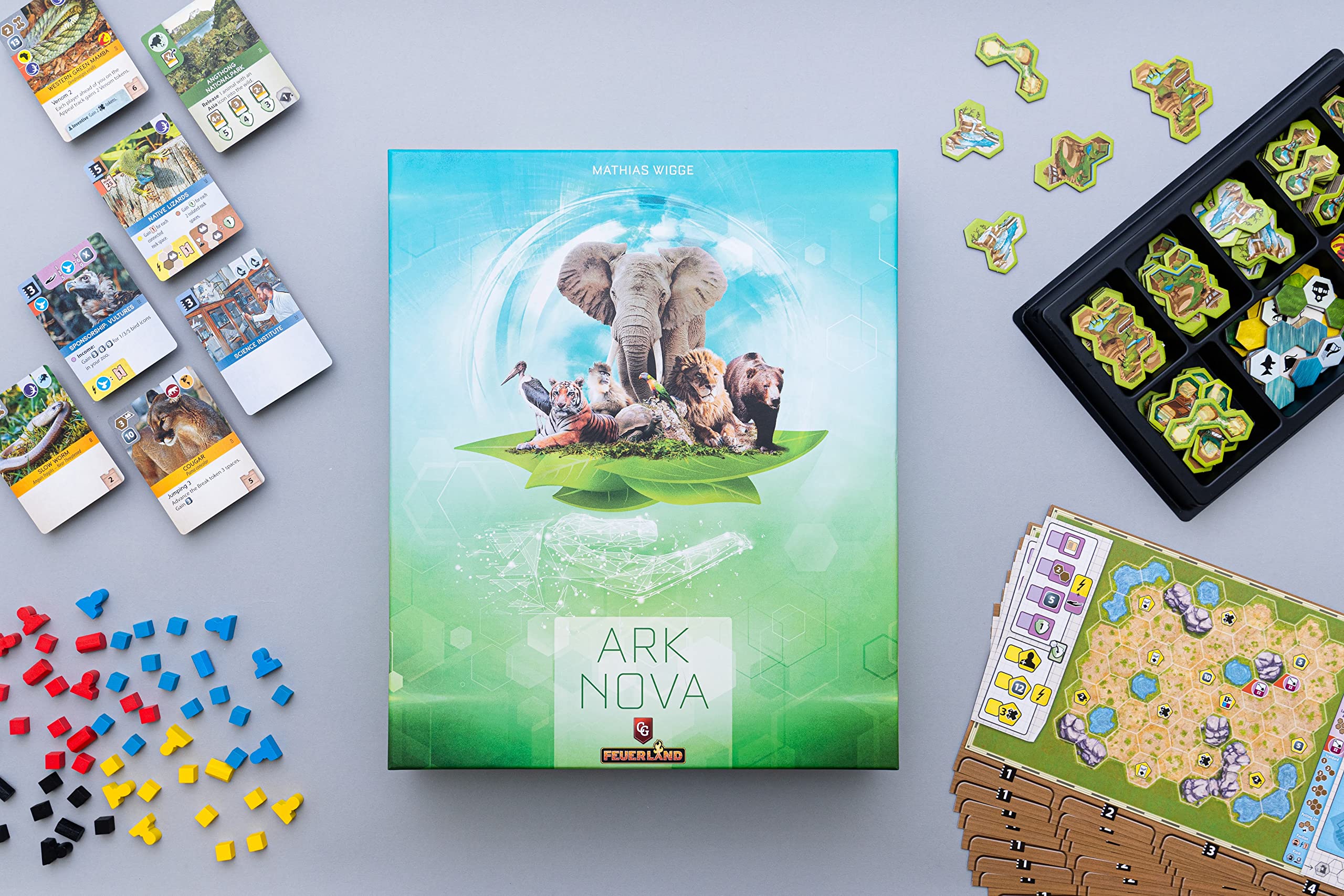 Capstone Games Ark Nova Card Drafting, Hand Management Strategy Board Game, 1-4 Players, 90 to 150 Minute Play