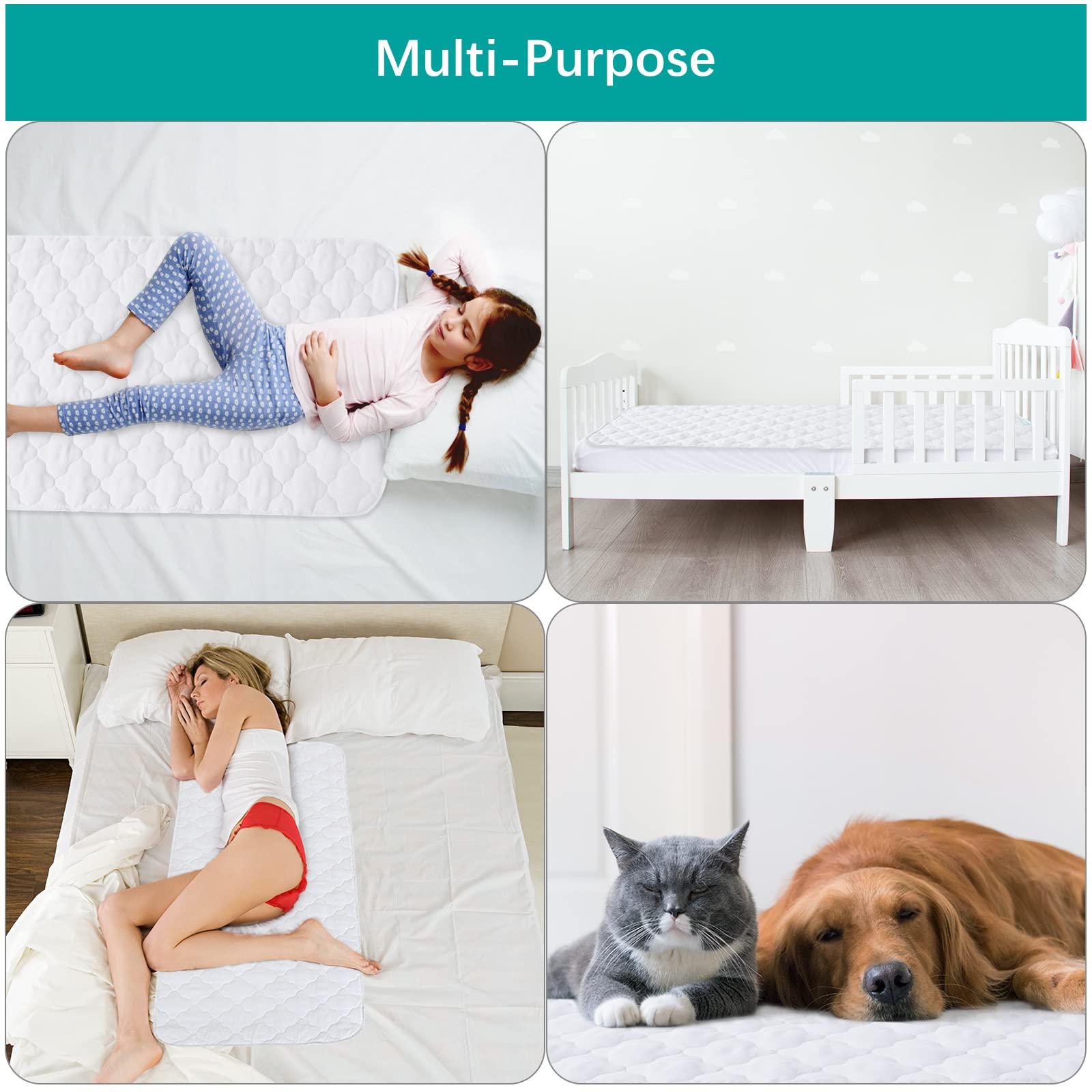 Crib/Toddler Bed Mattress Protector Waterproof & Kids Toddler Potty Training Pads