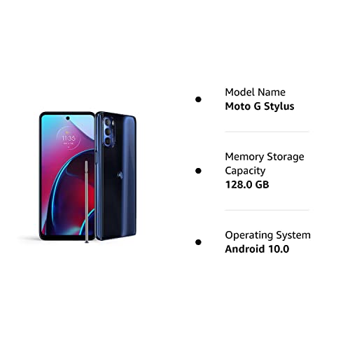 Moto G Stylus | 2022 | 2-Day Battery | Unlocked | Made for US by Motorola | 6/128GB | 50MP Camera | Twilight Blue (Renewed)