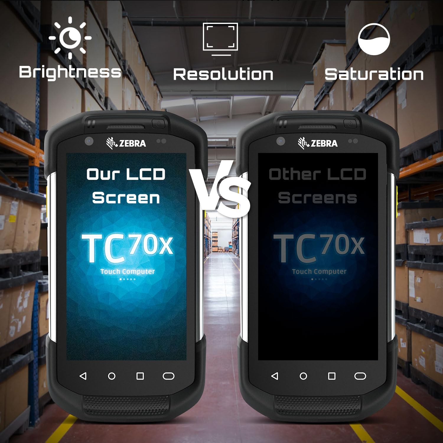 for Zebra TC77 TC70 TC75 TC70X TC75X TC72 LCD Screen Replacement - LCD Touch Display Digitizer Assembly Compatible with Handheld Android Barcode Scanners