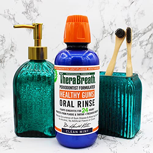 TheraBreath Healthy Gums Periodontist Formulated 24-Hour Oral Rinse with CPC, Clean Mint, 16 Fl Oz (Pack of 2)