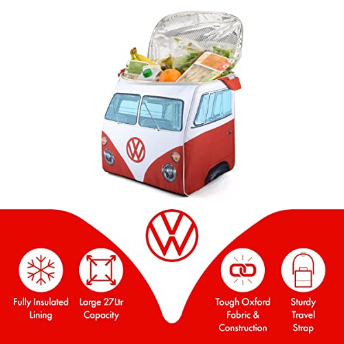 Board Masters Volkswagen Large Soft Sided Cooler Bag - Collapsible Insulated Picnic Lunch Bag with Adjustable Strap (30 Liter) - VW Bus Accessories