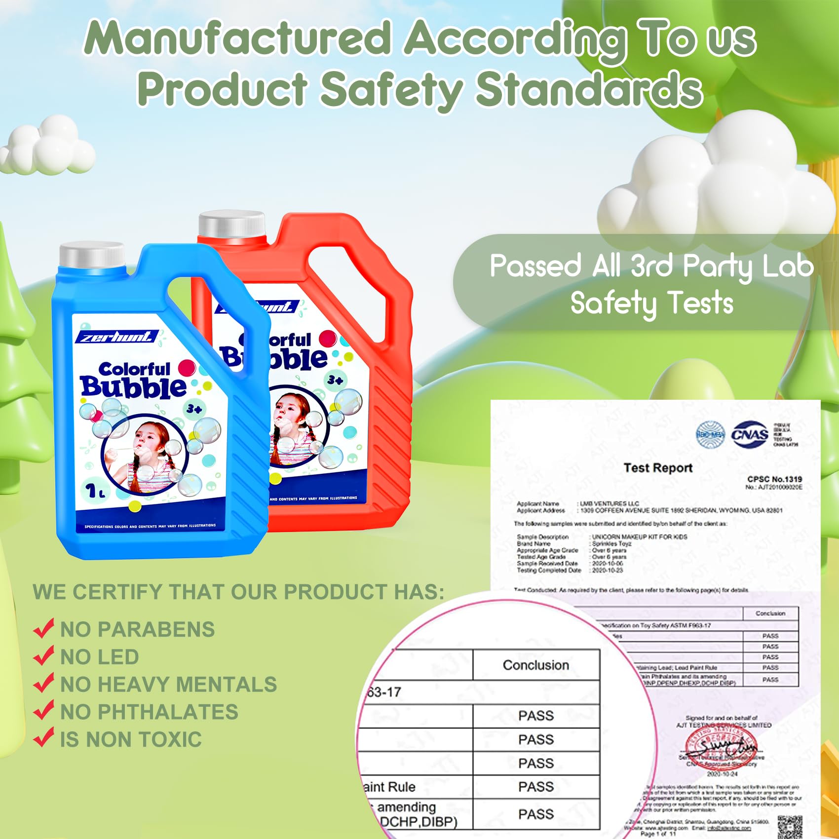 Bubble Machine Durable Automatic Bubble Blower and Zerhunt Bubble Solution: 33.8OZ Bubble Concentrate Solution for Bubble Machine