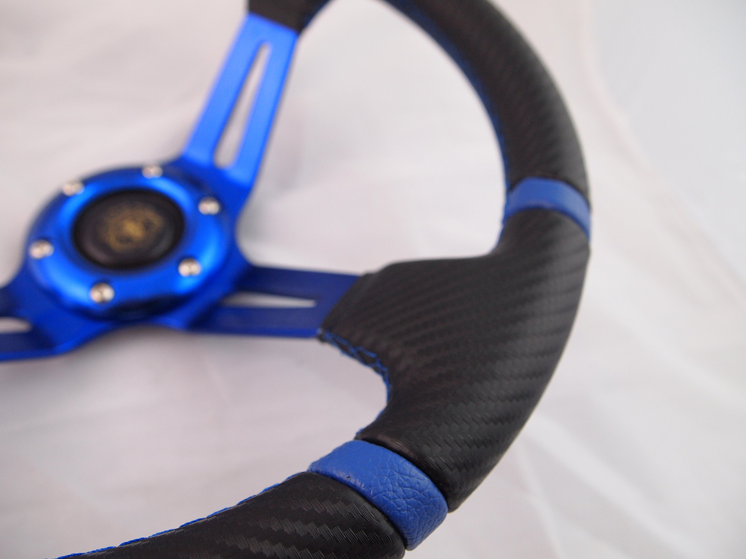 Boat Blue Steering Wheel W/Adapter 3 Spoke Boats With A 3/4" Tapered Key Marine"