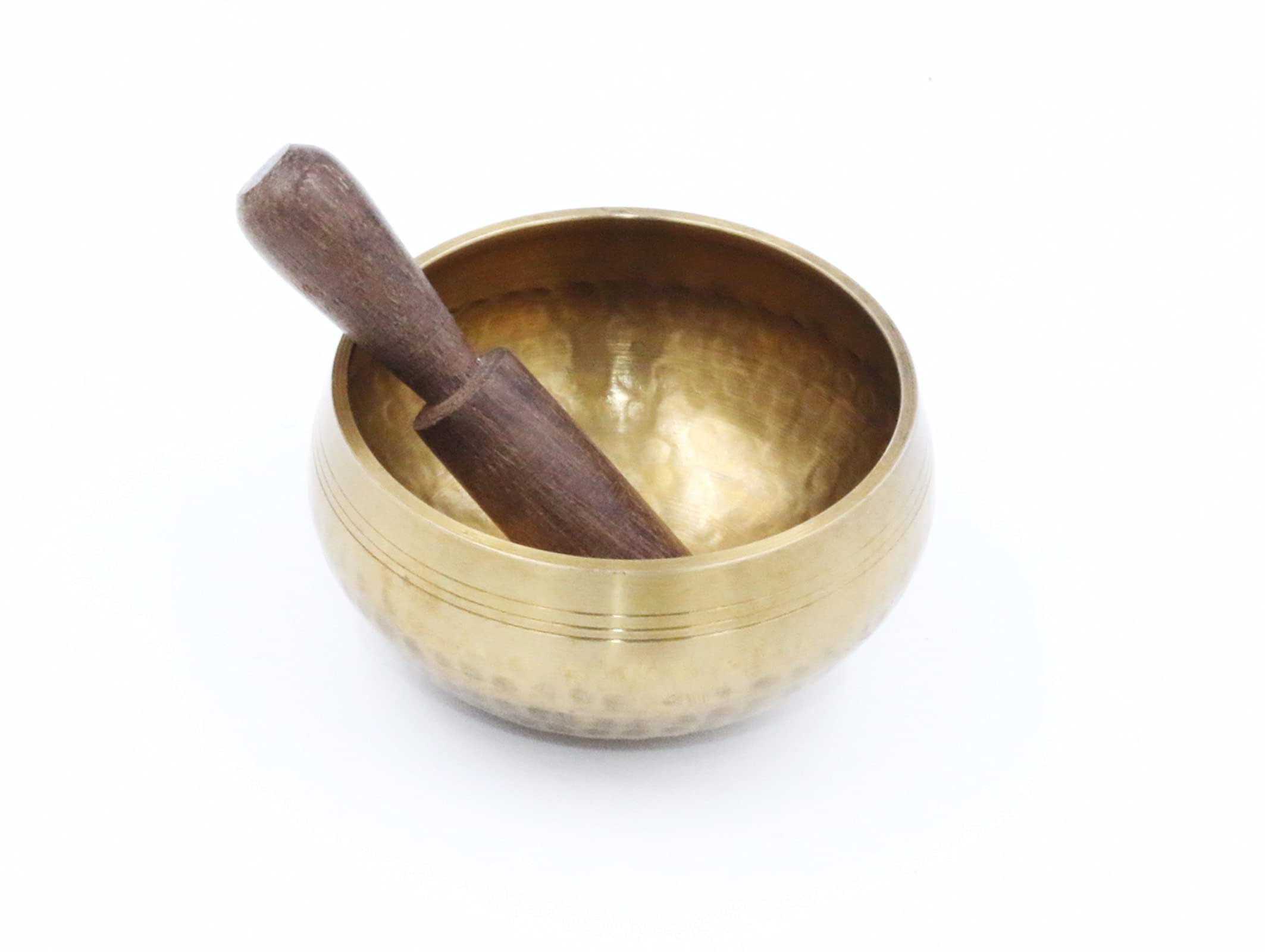 Tibetan Hand Hammered Singing Bowl-For Meditation, Yoga, Sound Therapy, Spiritual Healing, Prayer, Mind and Body Relaxation (3") (Orange)