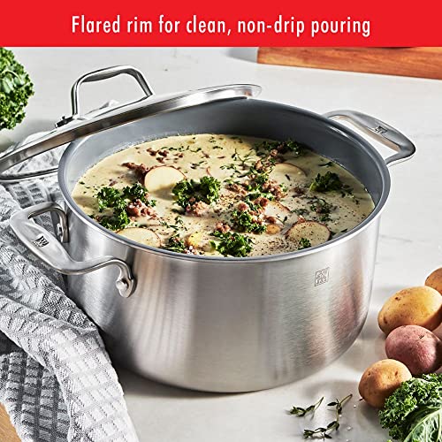 ZWILLING Spirit 3-ply 10-pc Stainless Steel Ceramic Nonstick Pots and Pans Set, Dutch Oven, Fry Pan