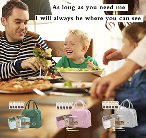 Flowerhug Bento Box Lunch Box Bento Boxes Home Stackable 3 Layer Japanese Compartments Cute Lunch Box Accessories With Bag Microwave SafeBPA-Free