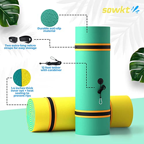 SOWKT Lily Pad Floating Mat (12 x 6 ft) - Made in USA Large Floating Water Mat for Lake and Boating - Floating Water Pad for Lakes | Lilly Pad Floating Water Dock Holds up to 880lbs.