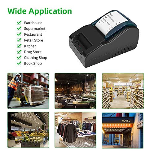 GAELOP DFHBFG 58mm Thermal Receipt Printer Bill Ticket High Speed POS Printer Support Cash Drawer Compatible ESC/POS Print