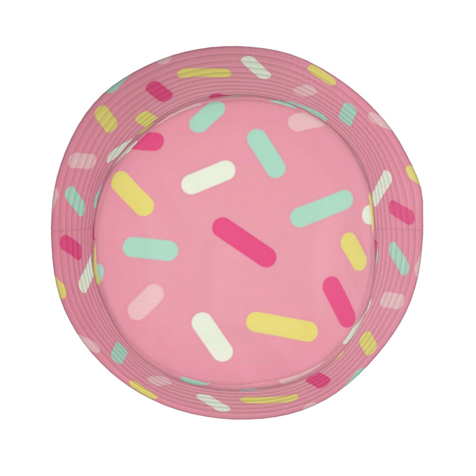 Donut Pink Print Bucket Hat Travel Bucket Beach Sun Hat, Unisex Fisherman Hats Sun Hat