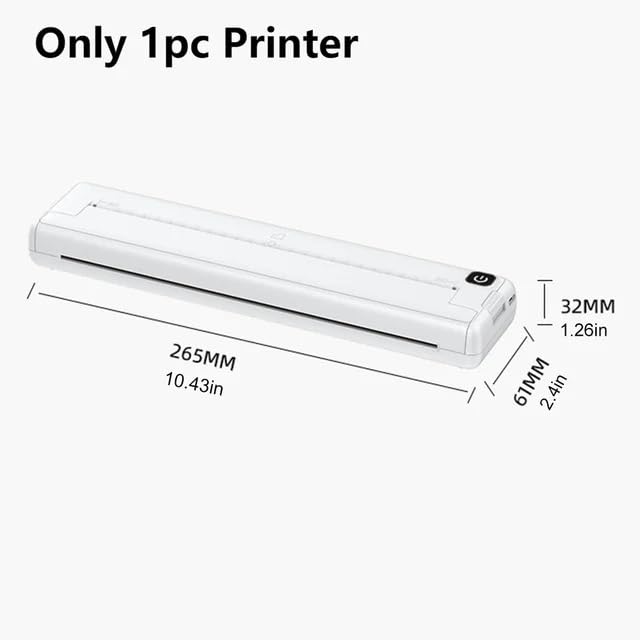GAELOP DFHBFG Portable Mini Inkless A4 Thermal Printer Pocket Photo Document Printer -Compatible Thermal Printer Easy to Use