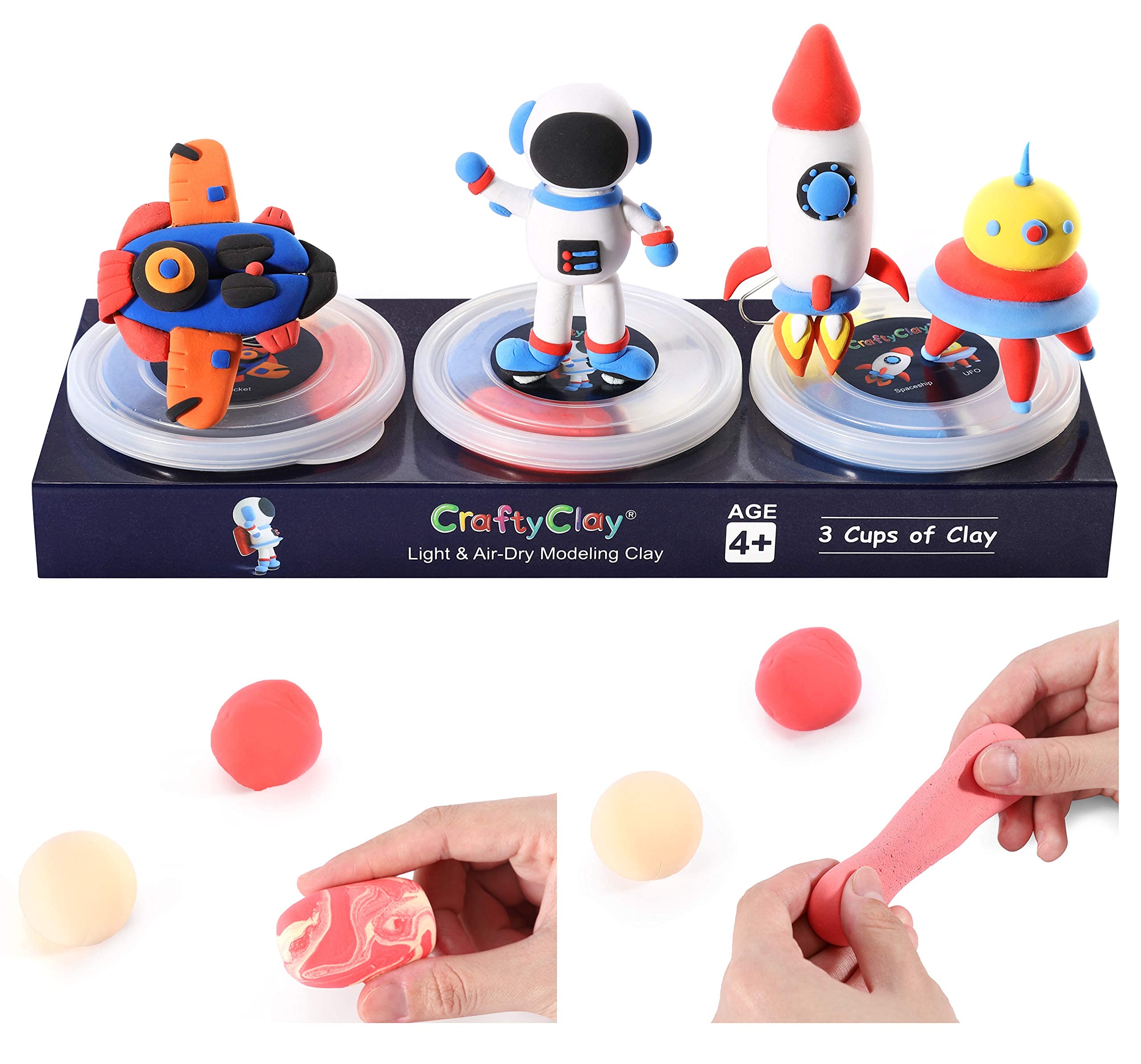The Spaceship Modeling Clay Set for Kids,12 Color Premium Soft Air Dry Clay for Kids, Crafts for Kids Ages 5-8,
