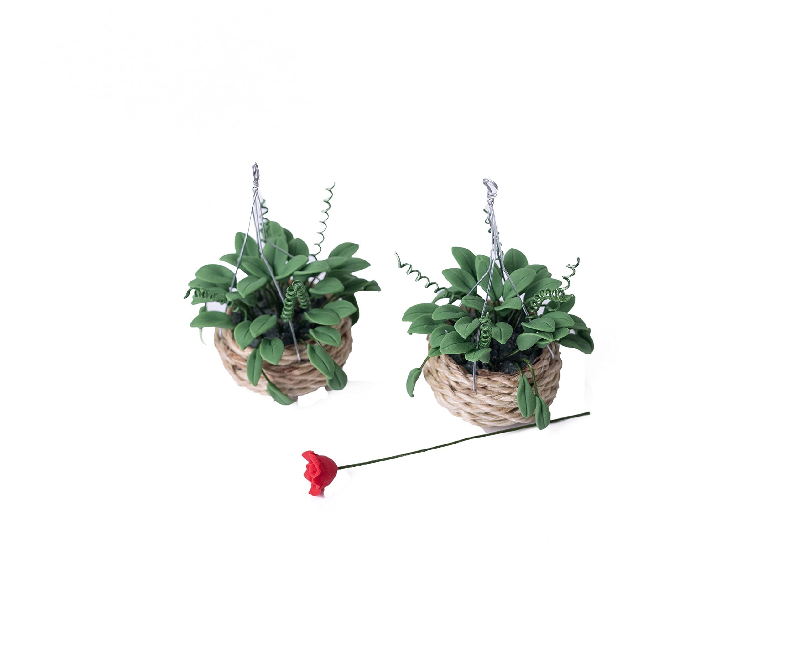 Taponukea Miniature Dollhouse Plants Dollhouse Furniture and Accessories Hanging Plant Pot Model 1 12 Scale