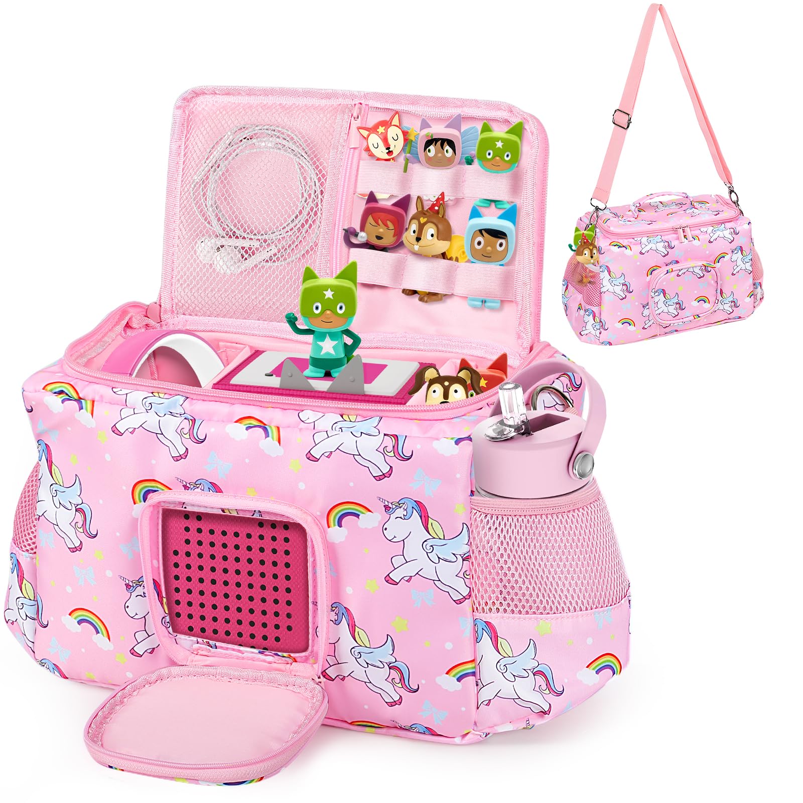 Carrying Case Compatible with Tonies Kids Audio Player Starter Set and Tonies Figures Characters, Carrying Box for Boy Girl, for Audio Player (Purple)