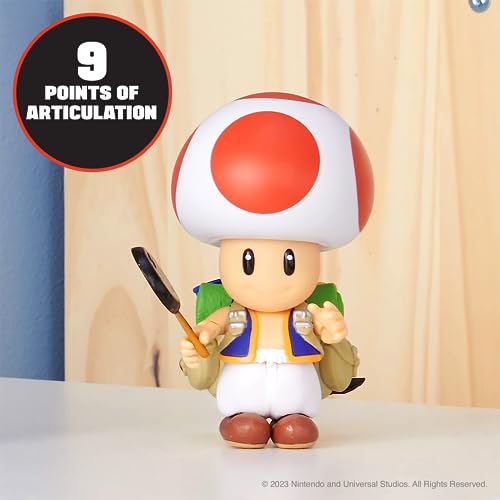 THE SUPER MARIO BROS. MOVIE - 5 Inch Action Figures Series 1 β Toad Figure with Frying Pan Accessory