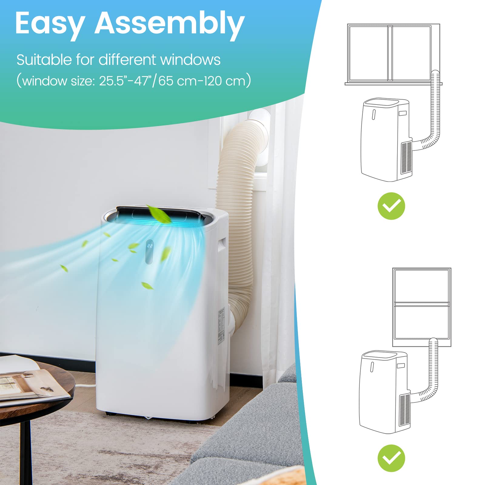 DORTALA 14000 BTU Portable Air Conditioner and Heater, 4-in-1 AC Unit with Dehumidifier, Heat, Cool, Fan, Standing AC with WiFi Smart App Control, 24H Timer, Remote Control, Cools up to 700 Sq. Ft