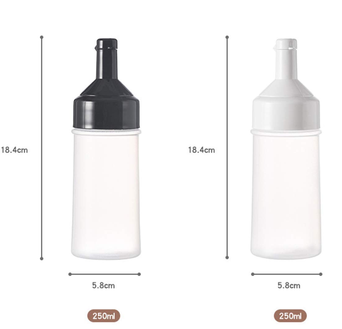 CTTPEG 250ml/8.5ounce Sauce bottle,Plastic Squeeze Bottles,for Condiments, Ketchup, Mayonnaise, Mustard, Hot Sauce, Olive Oil (Black)