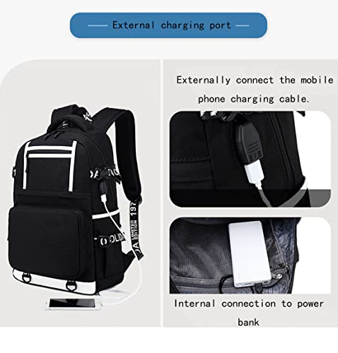 Gnoved Anime SPY Figure Backpack with Charging Port, Unisex School Bag Bookbags Over 6 Years Old.(Style2)