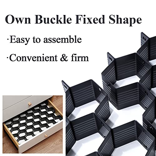Natzerat Honeycomb Drawer Divider Suitable for bedroom underwear Socks Cosmetic storage locker sorting 8-piece drawer organizer (Black)
