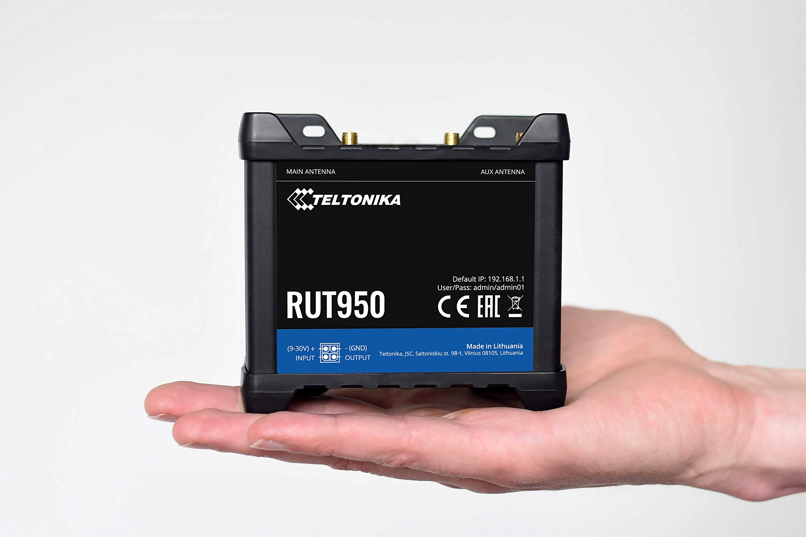 Teltonika RUT950J02400 model RUT950 LTE 4G Router for AT&T and T-Mobile; Automatic Switch to Available Backup Connection; Wireless Access Point with Hotspot Functionality