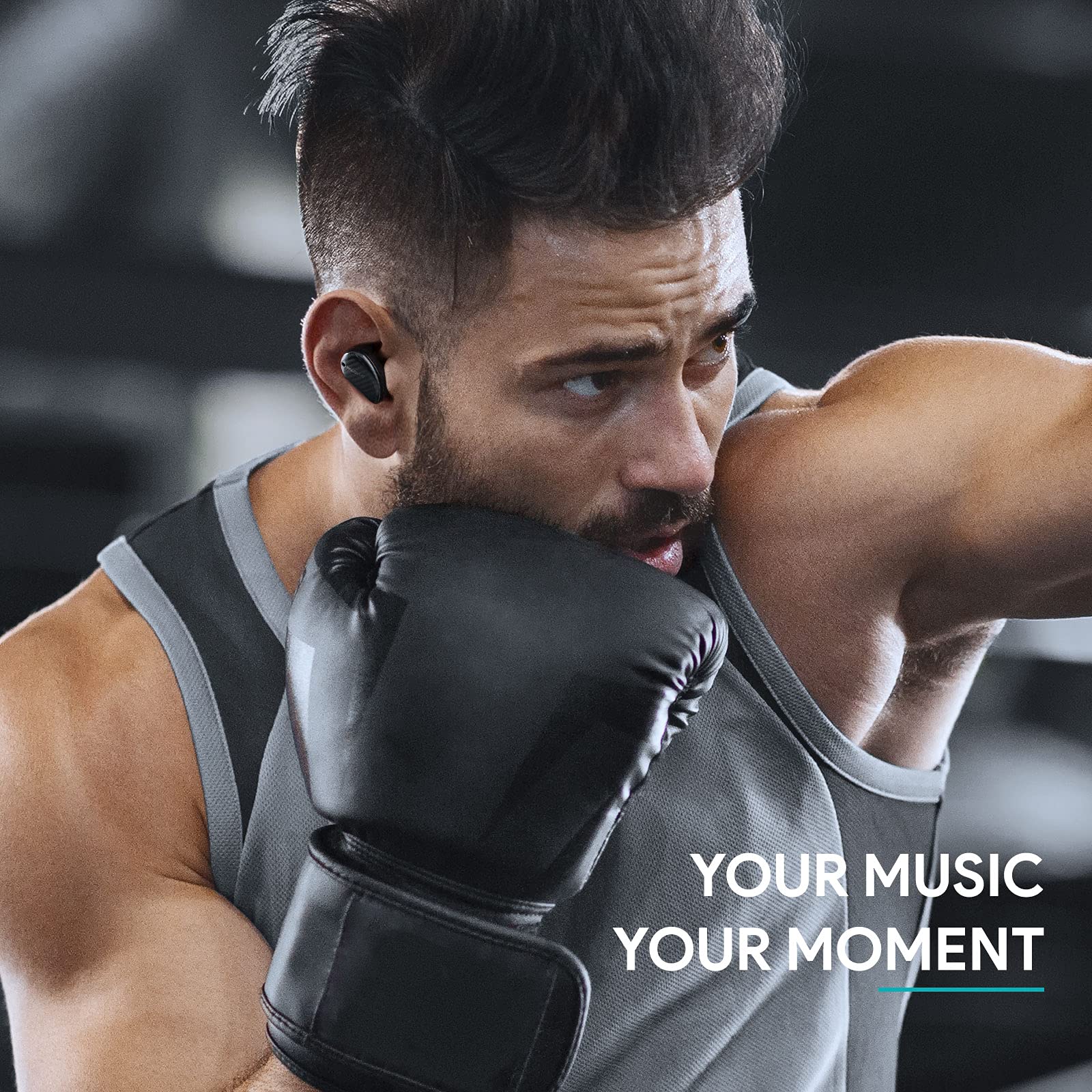 PALOVUE Wireless Earbuds Bluetooth Headphones, Wireless Earphones CVC8.0 Noise Cancelling Earbuds with Touch Control and 4 Mic for Clearer Call, Deep Bass Stereo in-Ear Headphones Qualcomm CSR Chip