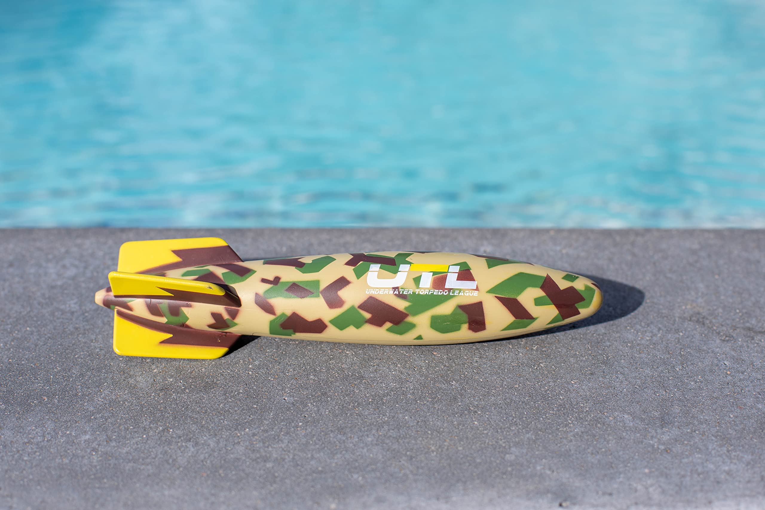 Official Underwater Torpedo League (UTL) Torpedo Glider Diving Toy Rocket Summer Camouflage Design 10 inch, Green