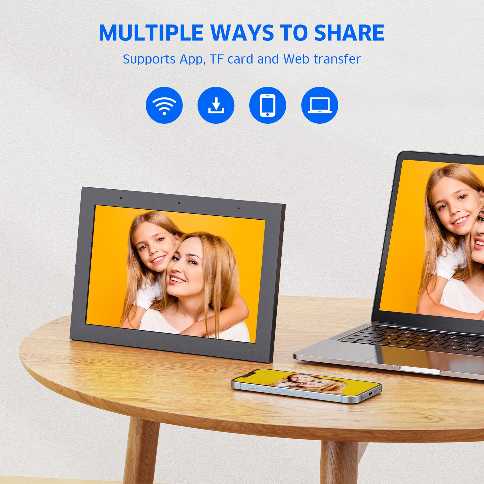 Digital Photo Frame with Alexa Built-in IPS HD WiFi 10.1'' Smart Digital Picture Frame, Touch Screen Display, 16GB Storage, Auto-Rotate, Easy Setup to Share Photos and Videos via App from Anywhere