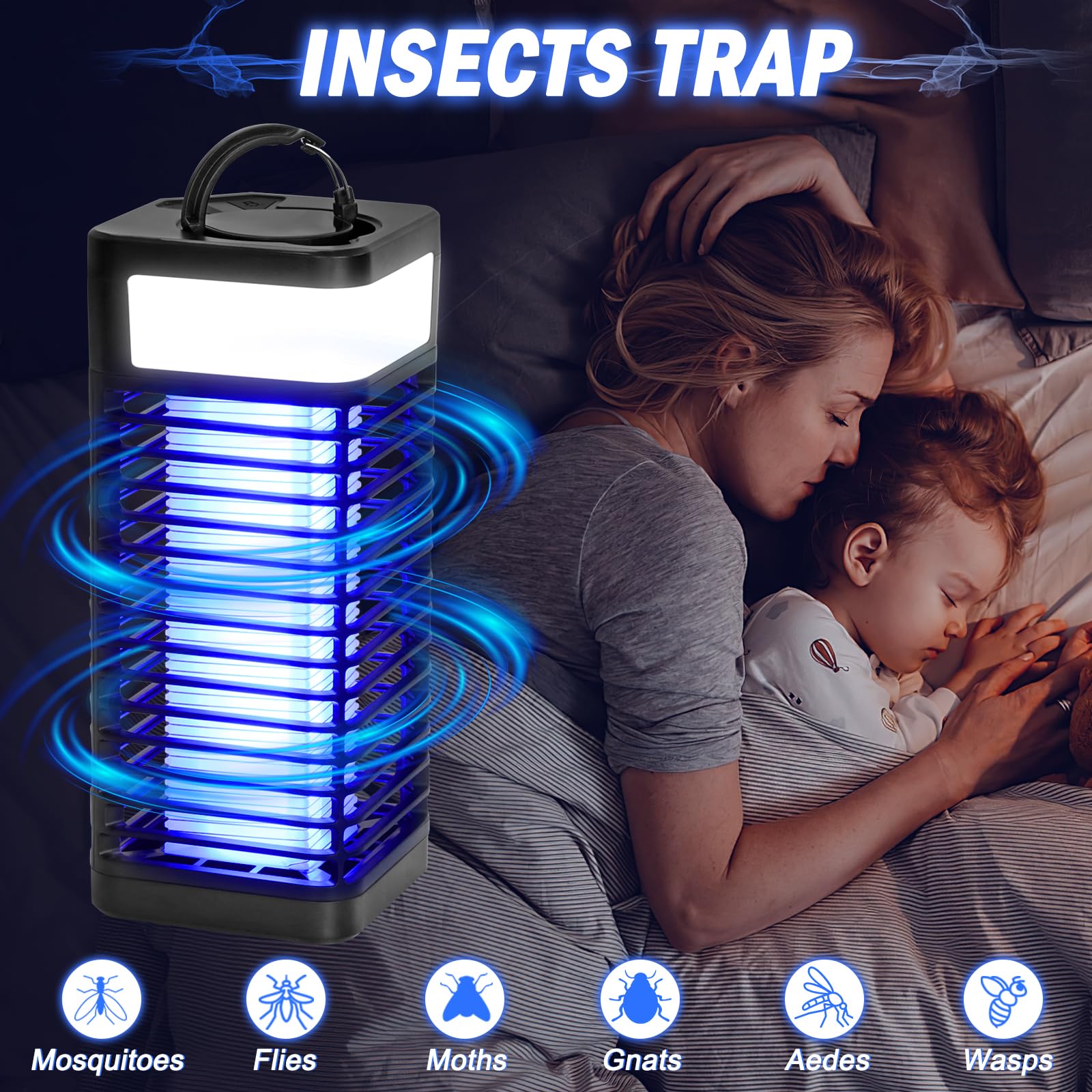 Bug Zapper Indoor Electronic, Mosquito Zapper, Bug Fly Mosquito Killer Zapper Trap with LED Light for Indoor Home Outdoor Patio Garden