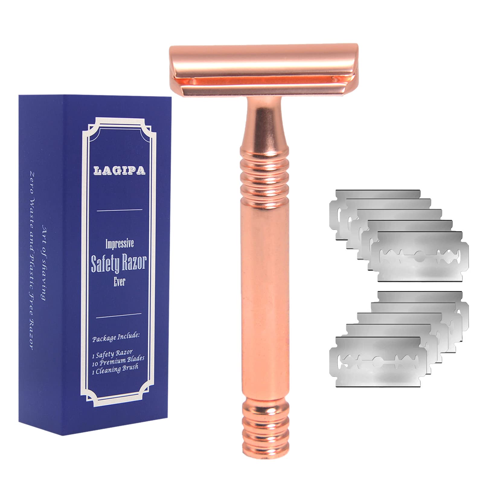 Double Edge Safety Razor With Blade, Eco Friendly Razor, Classic Metal Single One Blade Razor Fits All Double Edge Razor Blade, Manual Shaver Reusable DE Razor