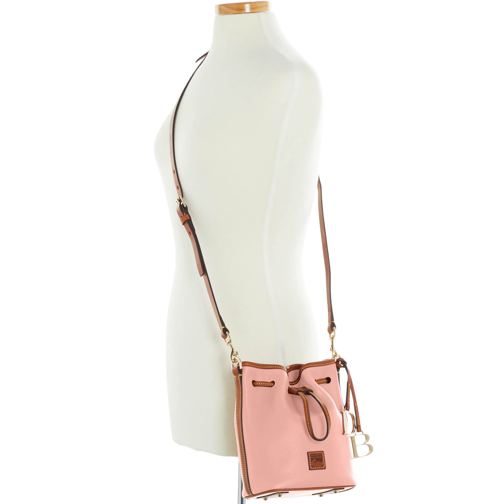 Dooney & Bourke Handbag, Pebble Grain Small Drawstring Crossbody - Pale Pink