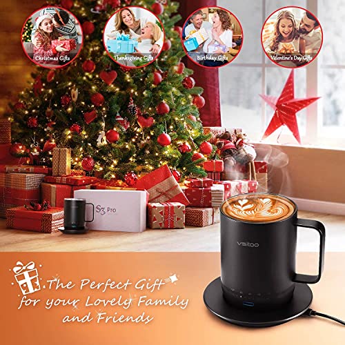 vsitoo S3pro Temperature Control Smart Mug 2 with Lid, Self Heating Coffee Mug 14 oz, 90 Min Battery Life - APP & Manual Controlled Heated Coffee Mug - Improved Design - Gifts for Coffee Lovers