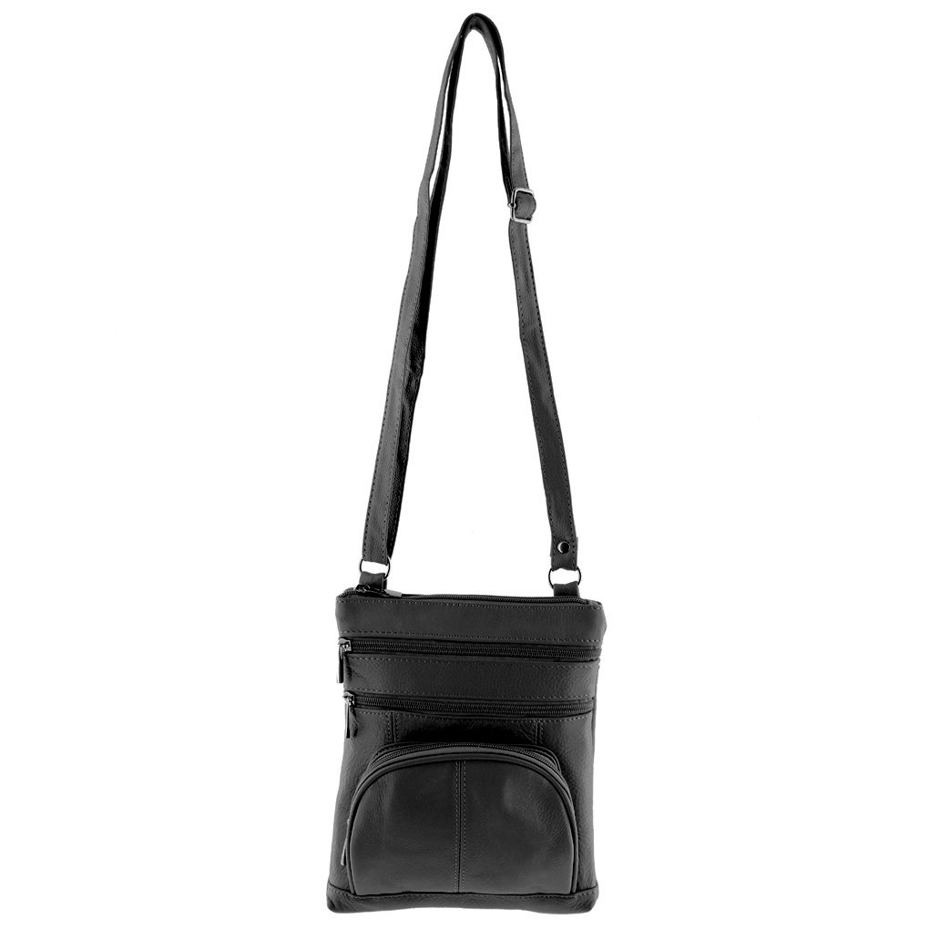 SILVERFEVER Genuine Leather Organizer Handbag Cross Body - Shoulder Travel Bag (Red)