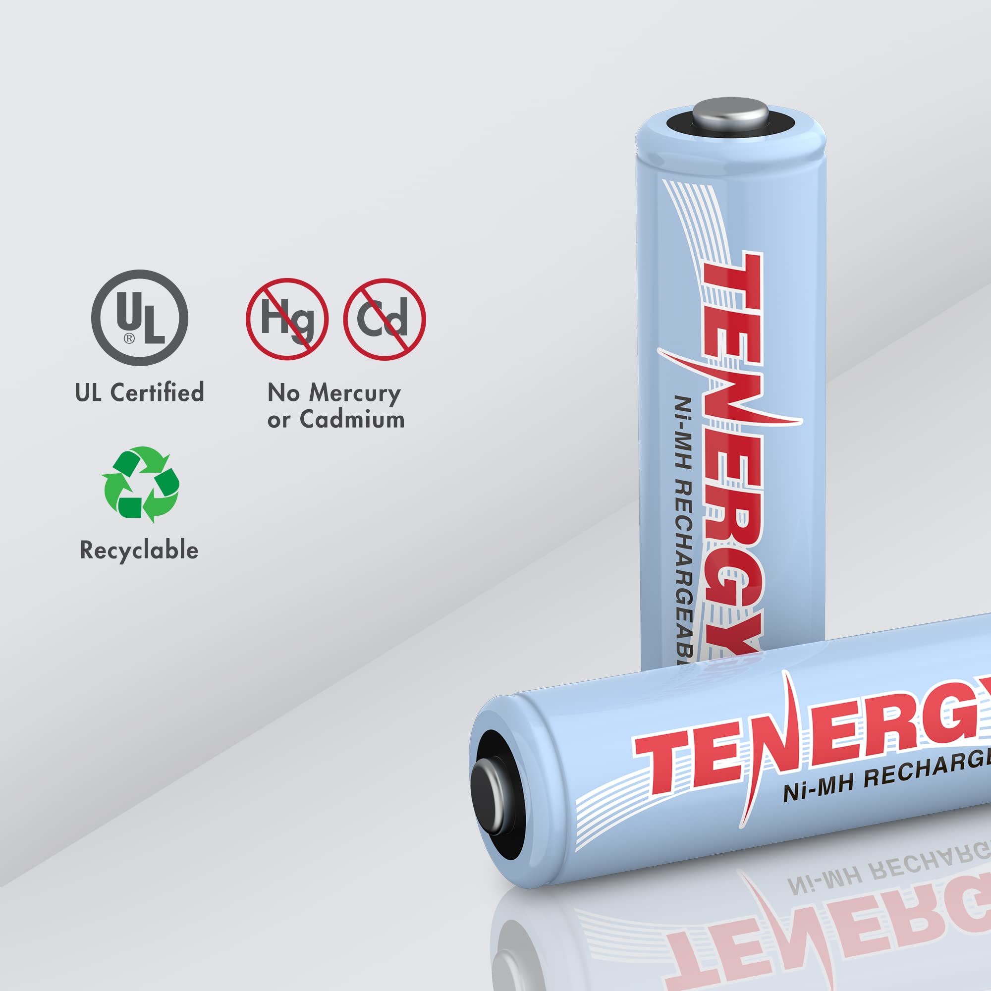 Tenergy High Drain AA and AAA Battery, 1.2V Rechargeable NiMH Batteries Combo, 12 Pack 2500mAh AA Cells and 12 Pack 1000mAH AAA Cell Batteries