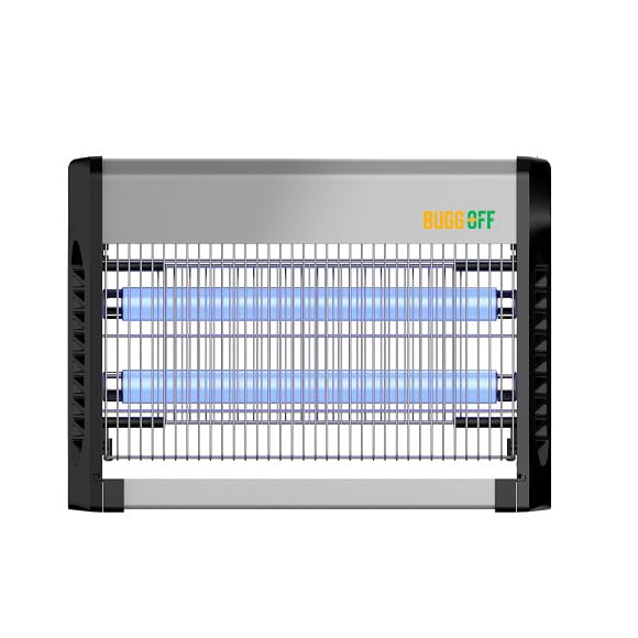 BUGG OFF Indoor Electric Bug Zapper, 800 SQFT Coverage, 3500 Volts of Stunning Power, 20 Watts, Kills Mosquitos Gnats, Flys & More. 5 Year Warranty, X2 Free Repalcment Bulb
