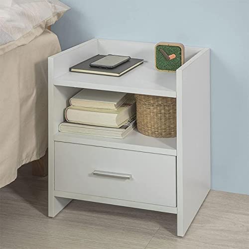HIGOH Bedside Table Wooden Solid Bedside Cupboard Book Shelf Modern Bedside Cabinet Living Room Bedroom Furniture Nightstands Makeup Dresser HWC (Color : 01)