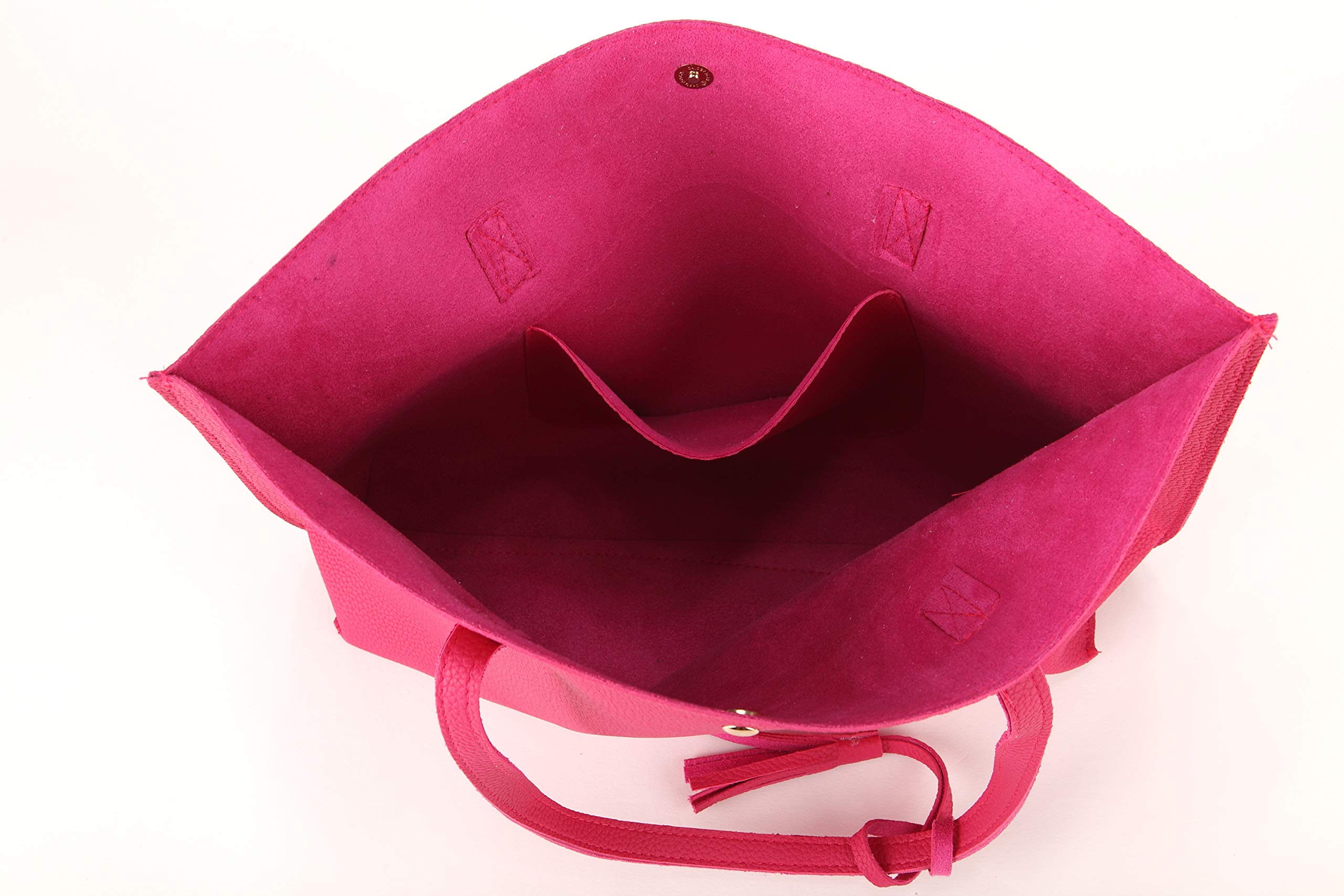 Nodykka Women Tote Bags Top Handle Satchel Handbags PU Pebbled Leather Tassel Shoulder Purse