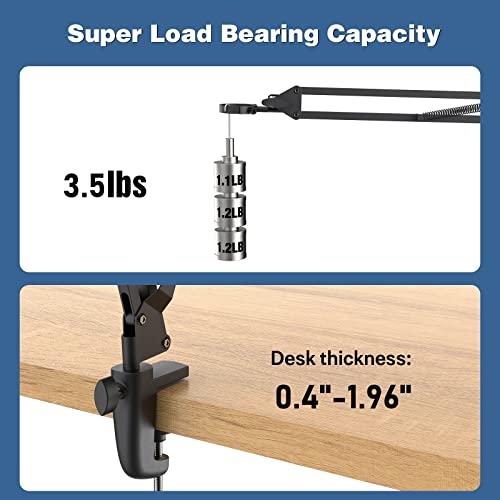 Hayve Microscope Arm Stand,Adjustable Metal Bracket with Clamp and Grommet Base,Coin Microscope Mount ,Compatible with Model DM4 DM9 MS2 MS1 MS3& Most 4.3'',7'' Digital Microscopes (1.65(for MS1,MS3)